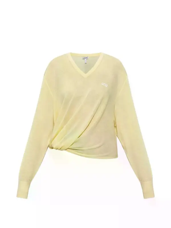 Loewe V-neck Wool Sweater - Yellow