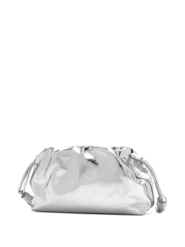 Veronica Beard Metallic Crinkled-effect Clutch