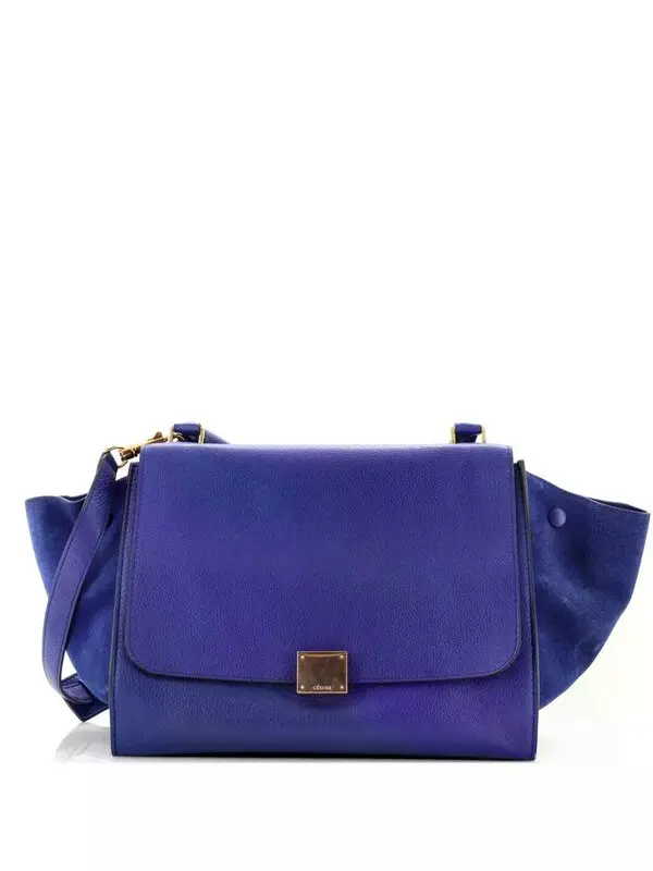 Celine Trapeze Bag Leather Medium Satchel - Blue