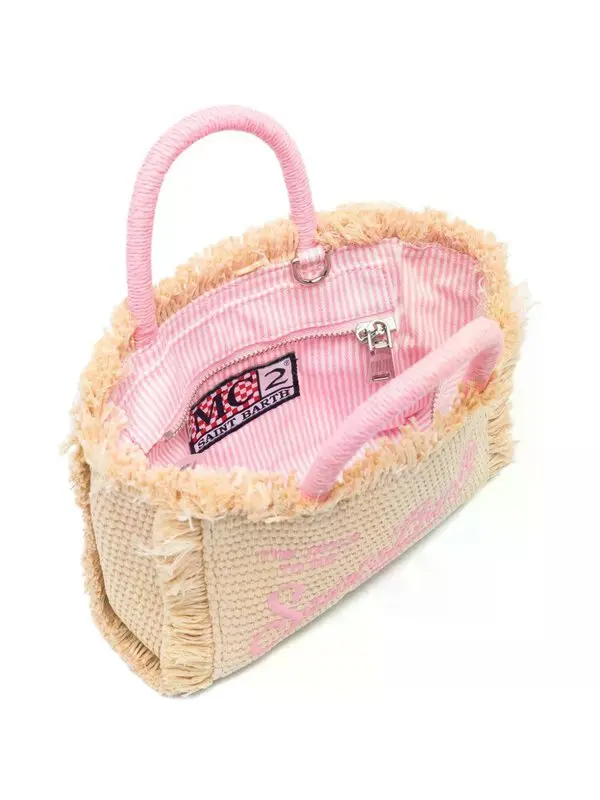 MC2 SAINT BARTH Mini Straw Vanity Tote - Neutrals