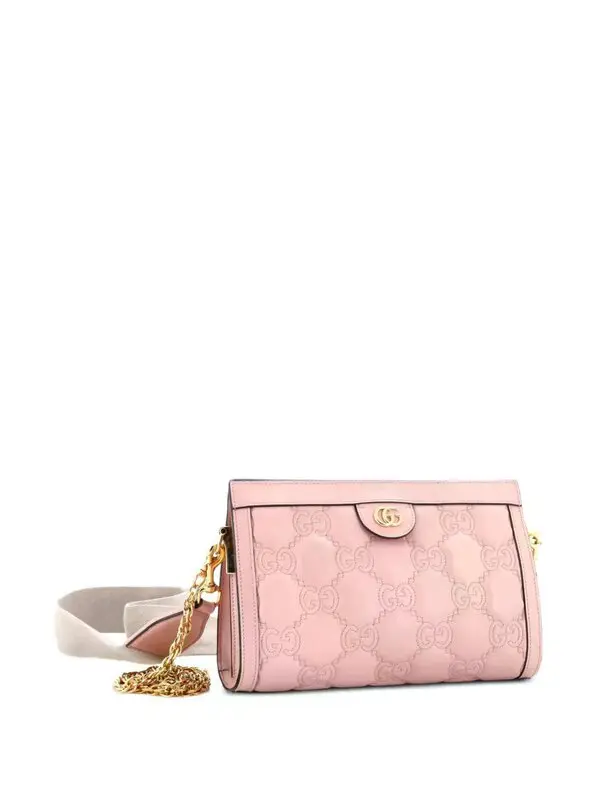 Gucci Gg Matelassé Leather Small Shoulder Bag - Pink