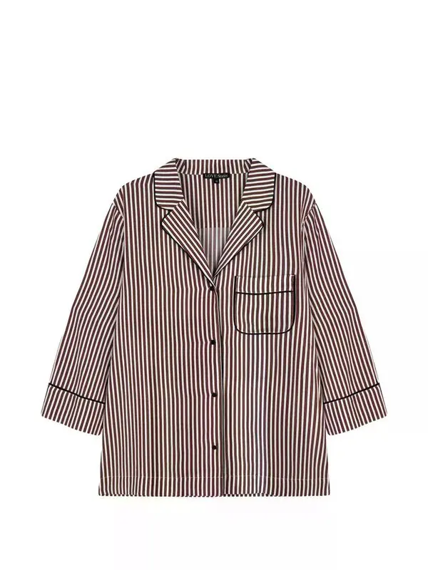 Love Stories Jude Striped Pajama Shirt - Brown