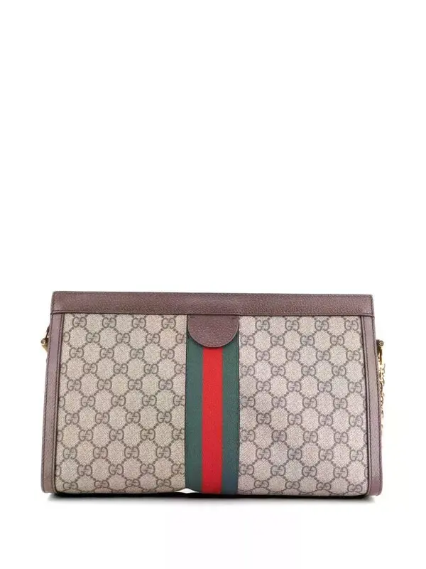 Gucci Ophidia Chain Gg Coated Canvas Medium Shoulder Bag - Brown