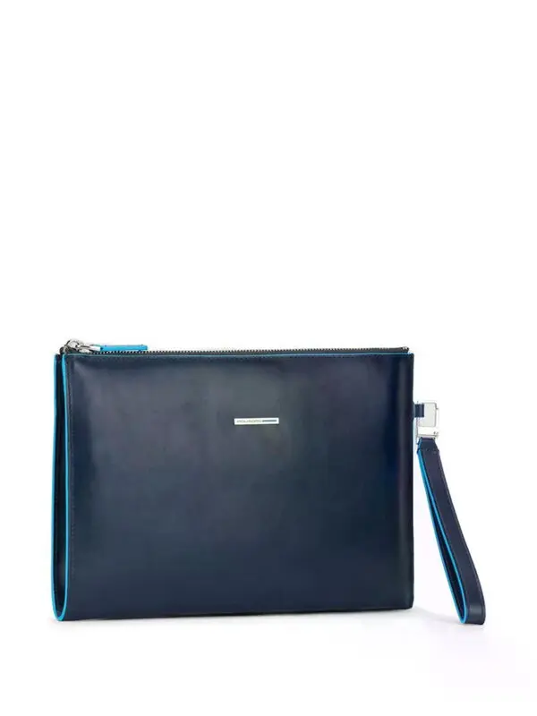 PIQUADRO Leather Wrist-strap Clutch - Blue