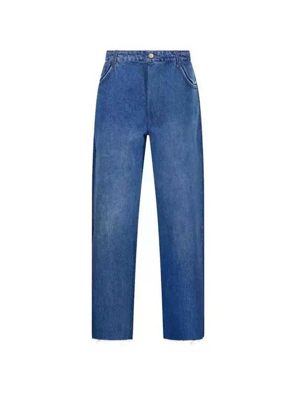 LITKOVSKA Frayed High-rise Straight-leg Denim Jeans - Blue