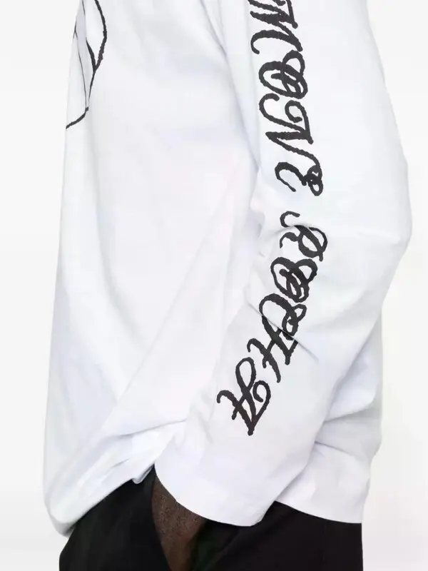 Simone Rocha Dim Sum Graphic-print Long-sleeve T-shirt - White