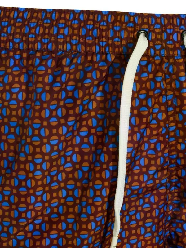 Altea Geometric-print Swim Shorts - Red
