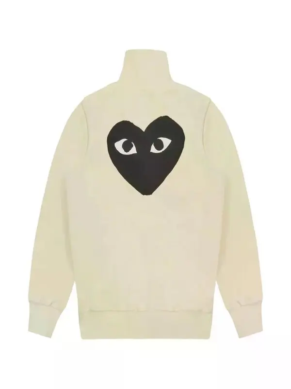 Play Comme Des Garcon Big Heart Zip-up Sweatshirt - Neutrals