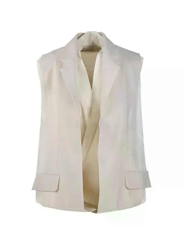 LITKOVSKA Notched-lapel Sleeveless Jacket - Neutrals