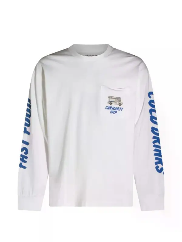 Carhartt Work In Progress Cold Drinks Graphic-print Pocket Sweatshirt - White