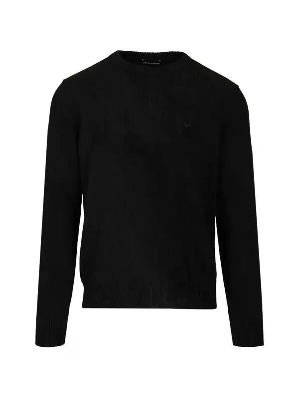 Emporio Armani Embroidered-logo Sweater - Black