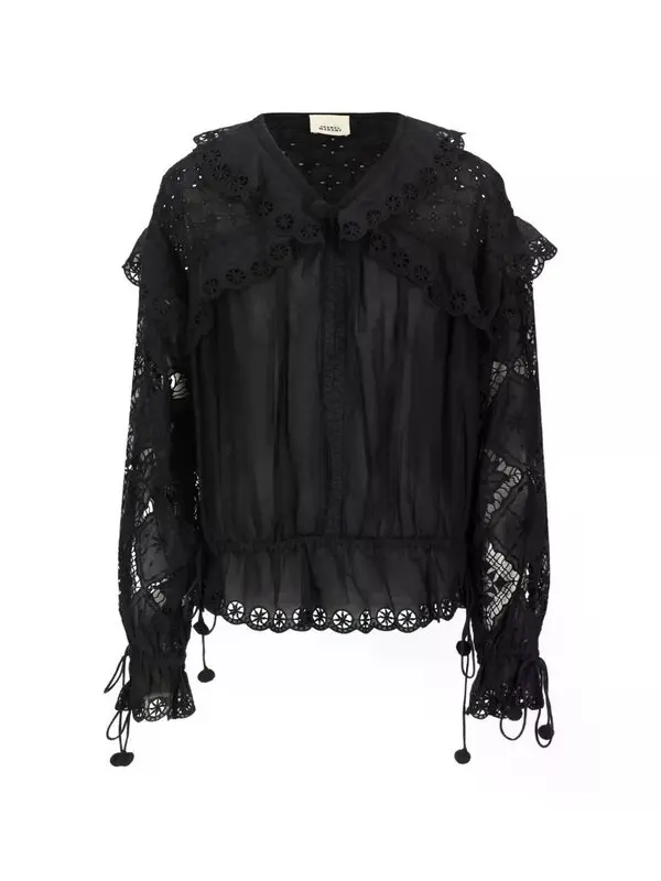 Isabel Marant Étoile Broderie-anglaise Ruffled Blouse - Black