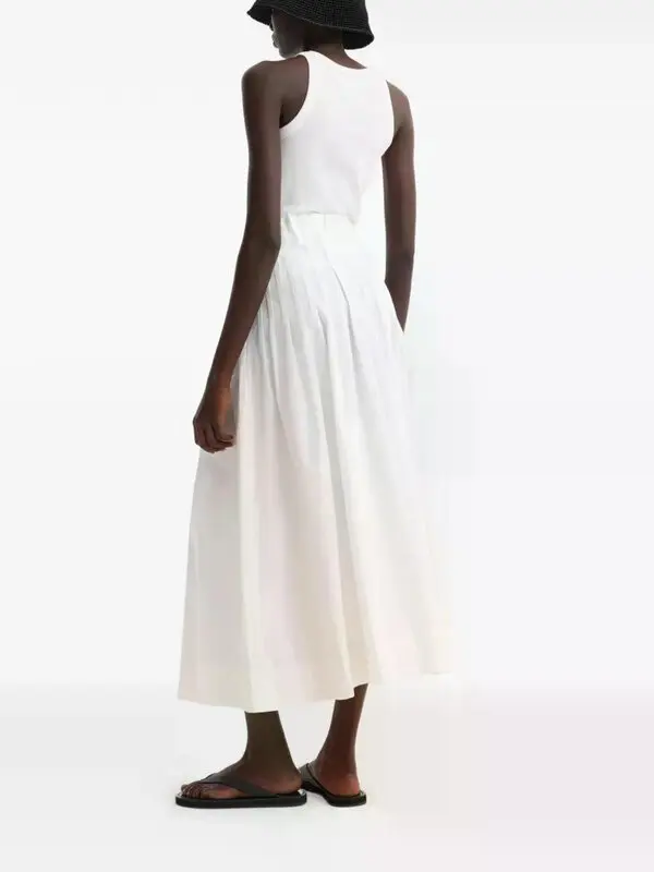 RÓHE Pleated Poplin Midi Skirt