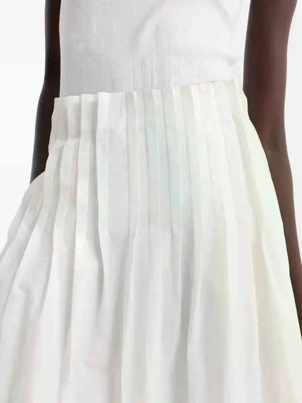 RÓHE Pleated Poplin Midi Skirt