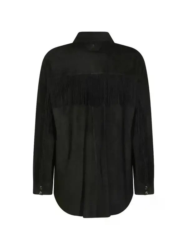 SALVATORE SANTORO Fringed Suede Jacket - Black
