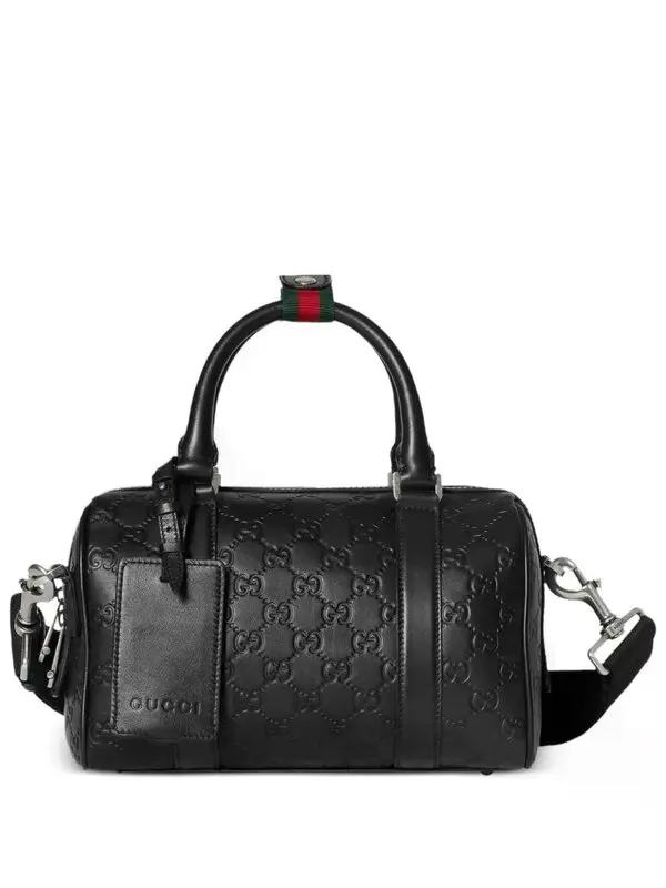 Gucci Gg-supreme Leather Tote - Black