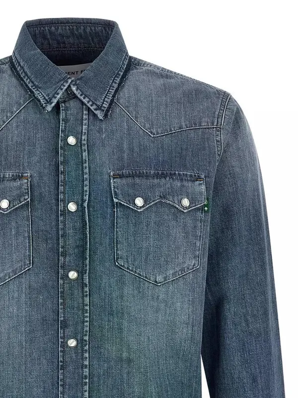 DEPARTMENT 5 Gospel Western-style Denim Shirt - Blue