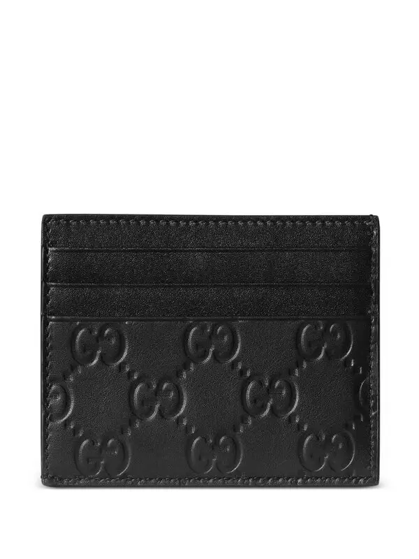 Gucci Gg Emblem Card Case - Black
