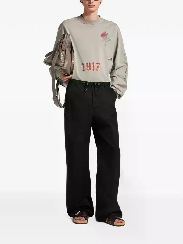 Balenciaga Wide-leg Drawstring Trousers - Black