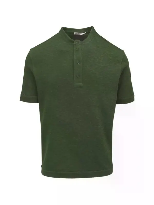 Moncler Buttoned Band-collar Polo Shirt