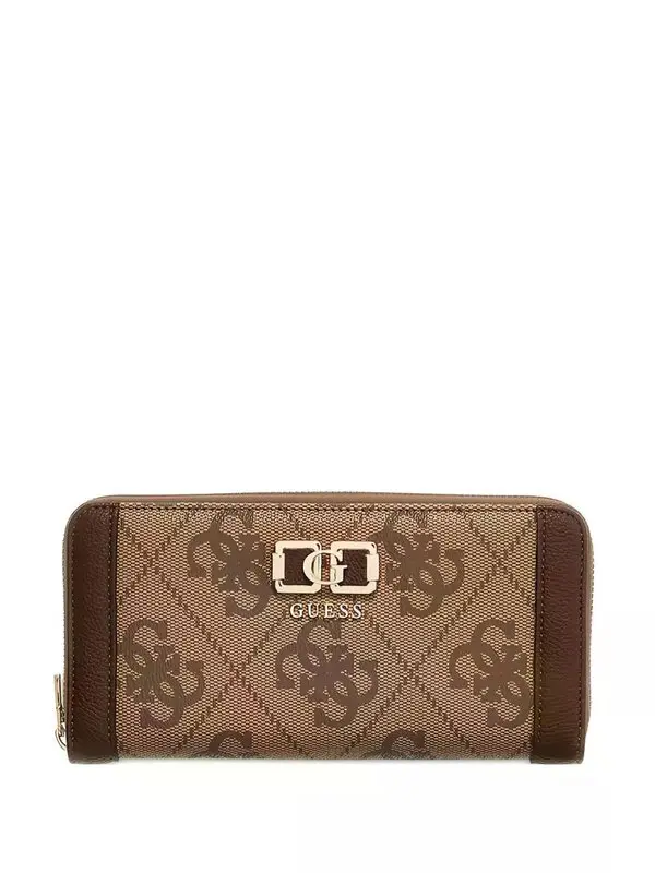Guess Maxi Karnilla 4g Monogram-pattern Wallet - Neutrals