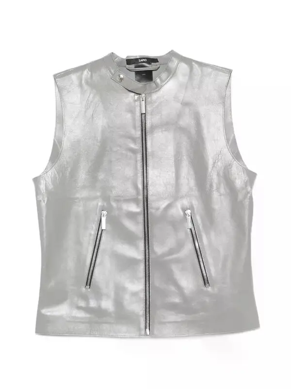 SAPIO Metallic Finish Sleeveless Gilet
