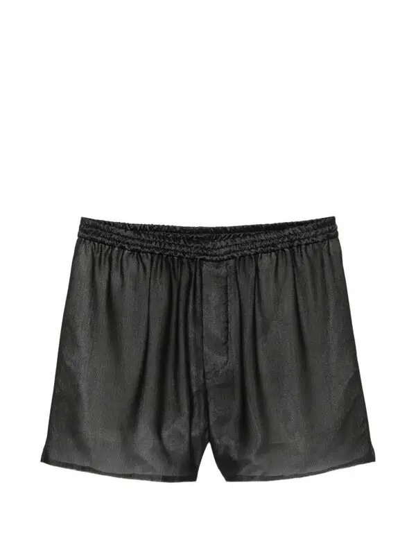 SAPIO Mesh-texture Gathered Shorts - Black
