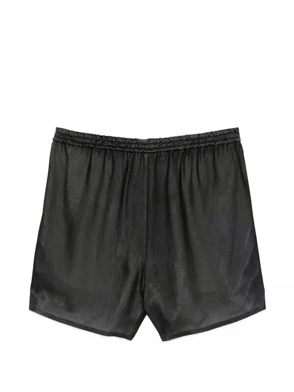 SAPIO Mesh-texture Gathered Shorts - Black