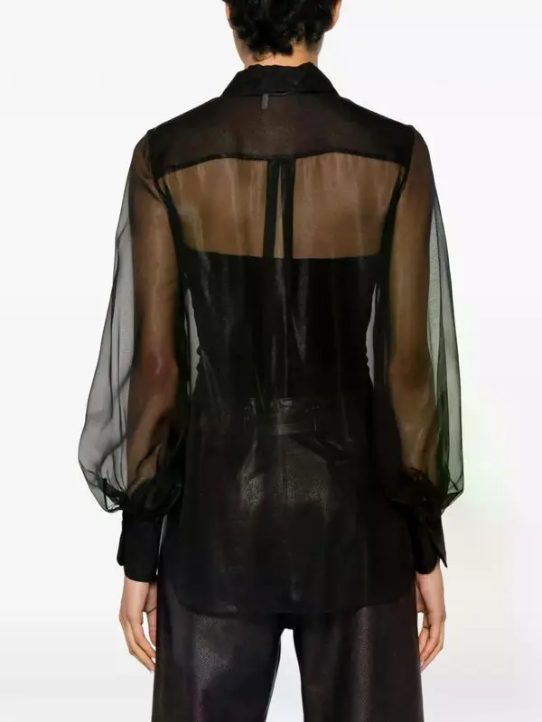 Chloé Sheer Puff-sleeve Blouse
