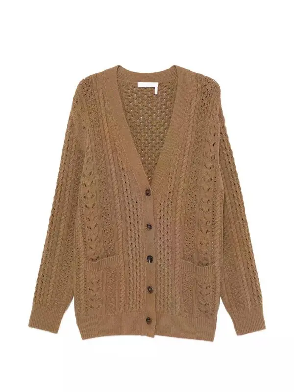 Chloé Cable-knit Pointelle Cardigan