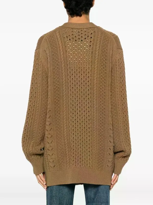 Chloé Cable-knit Pointelle Cardigan