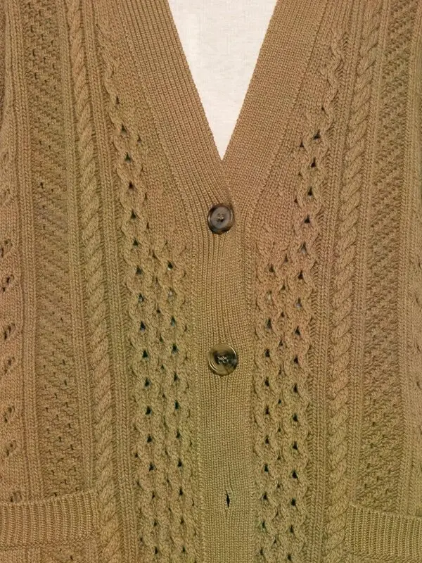 Chloé Cable-knit Pointelle Cardigan