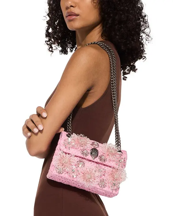 Kurt Geiger Kensington Mini Woven Convertible Crossbody - Pink