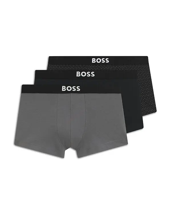 BOSS One Boxer Trunks, Pack Of 3 - Open Grey