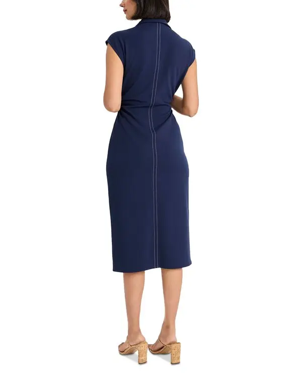 Maggy London Cap Sleeve Button Front Midi Dress