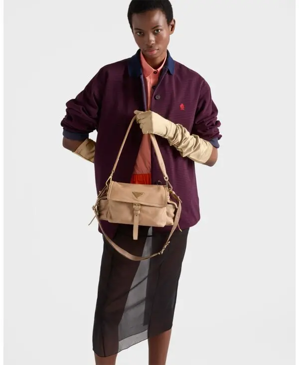 Prada Explore Nappa Leather Shoulder Bag - Neutral