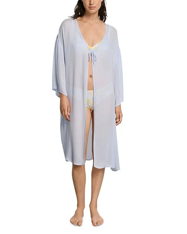 Hanro Monea Robe - Blue Dove