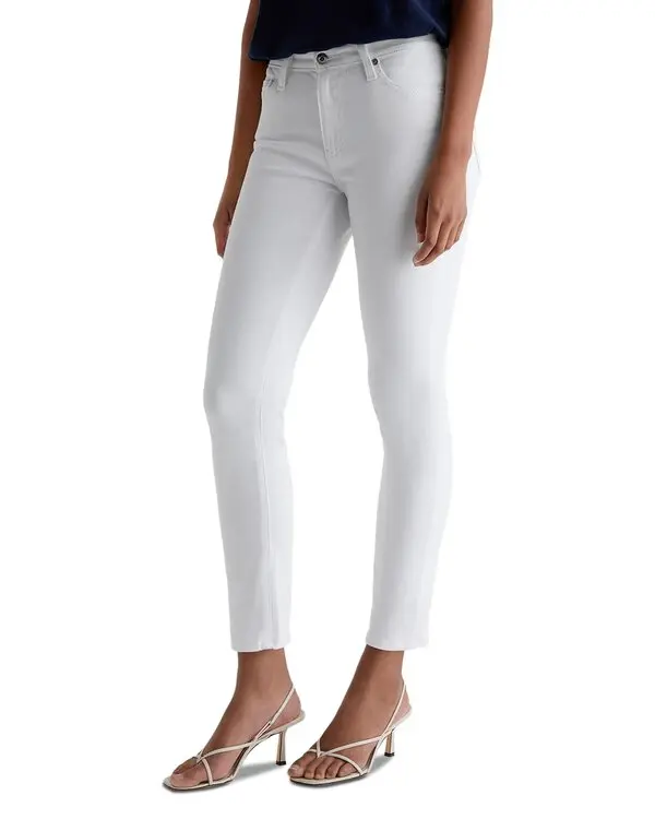 Ag Prima Mid-rise Ankle Cigarette Jeans - White