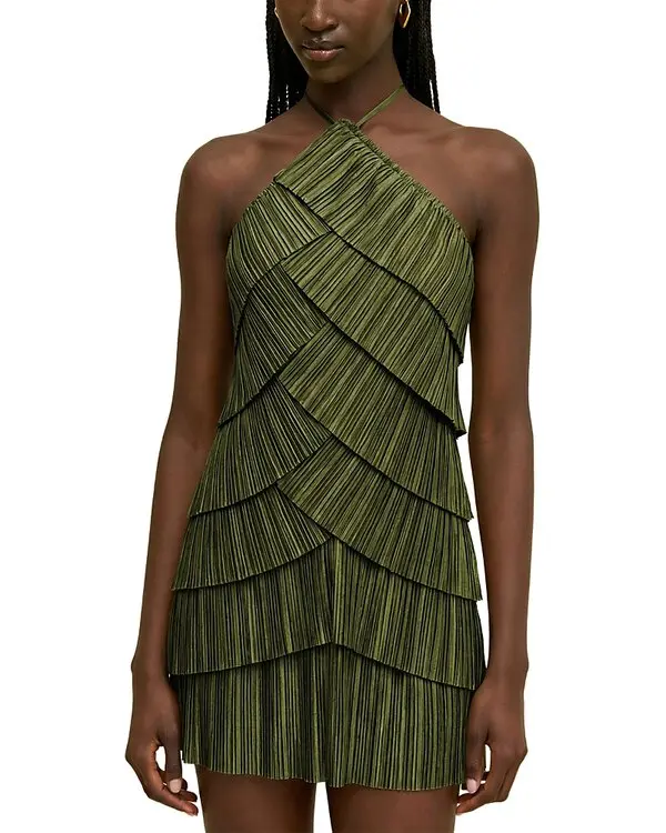 Cult Gaia Varsha Tiered Mini Dress - Deep Pasture
