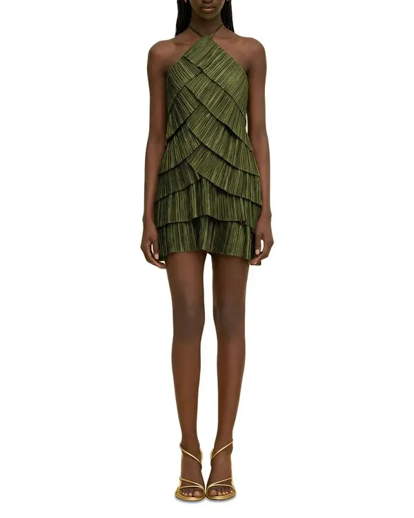 Cult Gaia Varsha Tiered Mini Dress - Deep Pasture