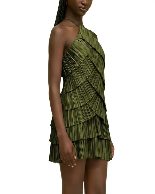 Cult Gaia Varsha Tiered Mini Dress - Deep Pasture