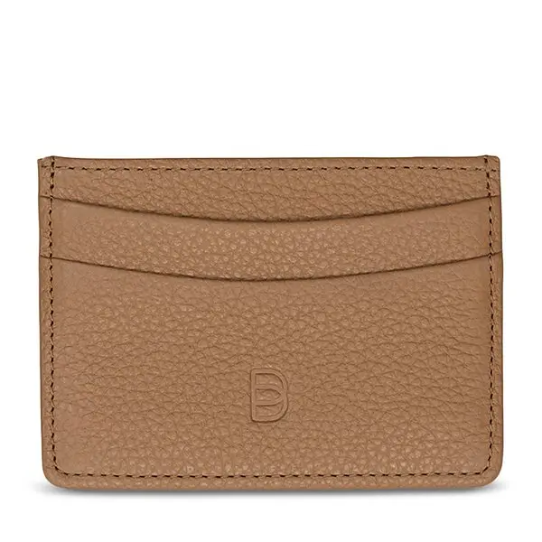 BY BANOO Core Collection Small Leather Card Holder - Biscuit