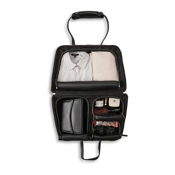 BY BANOO Core Collection 24 Hour Leather Suitcase - Black Silver