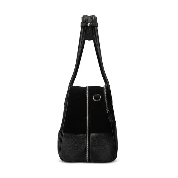 BY BANOO Core Collection 24 Hour Leather Suitcase - Black Silver