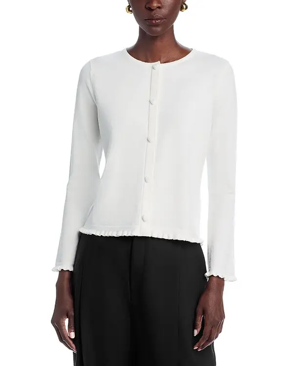 SIONI Faux Button Front Long Sleeve Sweater