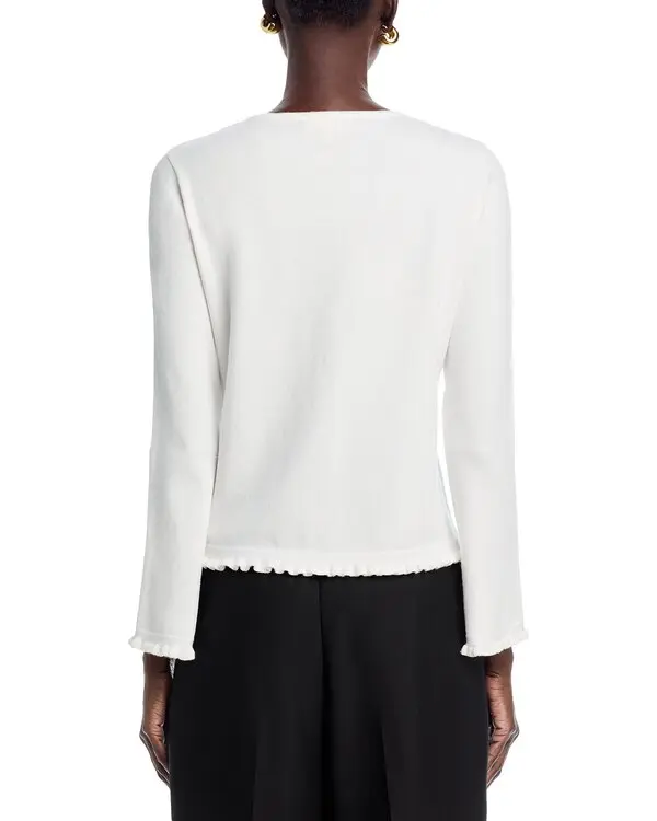 SIONI Faux Button Front Long Sleeve Sweater