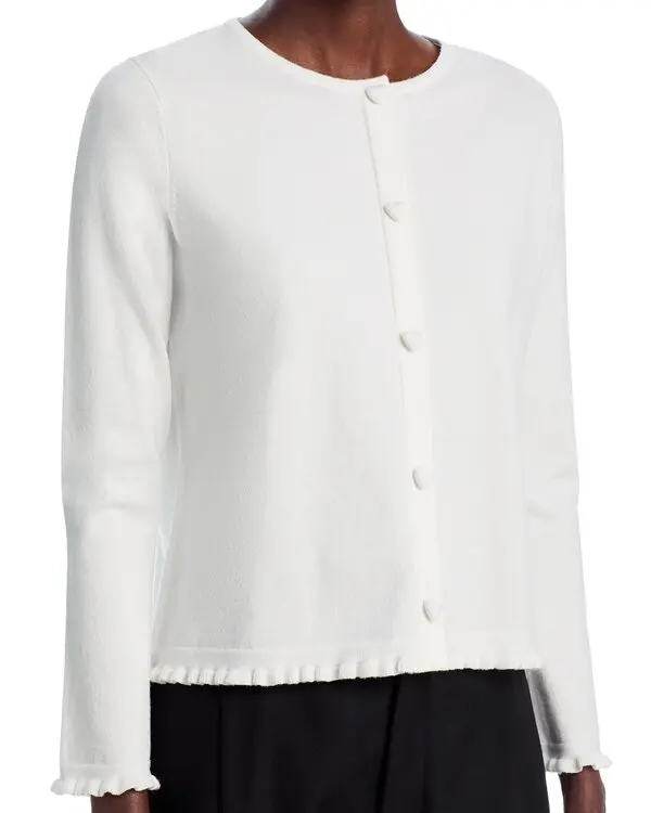 SIONI Faux Button Front Long Sleeve Sweater