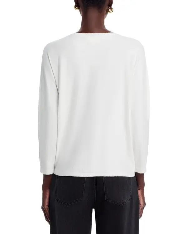 SIONI Flower Embellished Dolman Sleeve Sweater - Eggshell