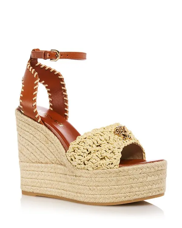 Versace Medusa Espadrille Platform Sandals - Natural/amber