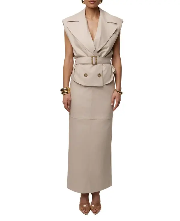JLUXLABEL Belted Vest - Beige